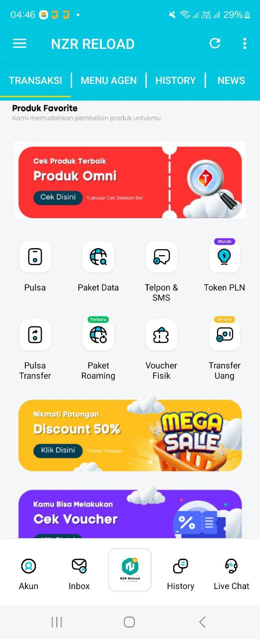 NZR Reload - Top Up Pulsa, Kuota, PLN, E-Wallet Tercepat & Termurah